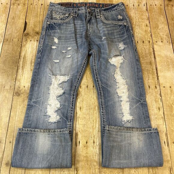 Rock Revival | Jeans | Rockrevival Jeans Mens Thick Stitch Jeans Fabio Boot Cut 33 35x32 ...